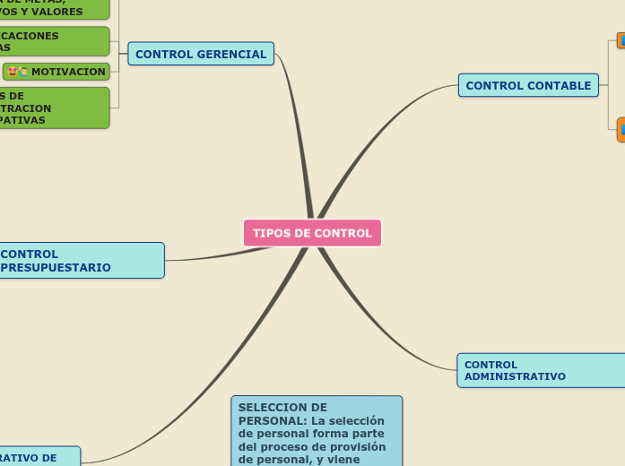 TIPOS DE CONTROL - Mind Map